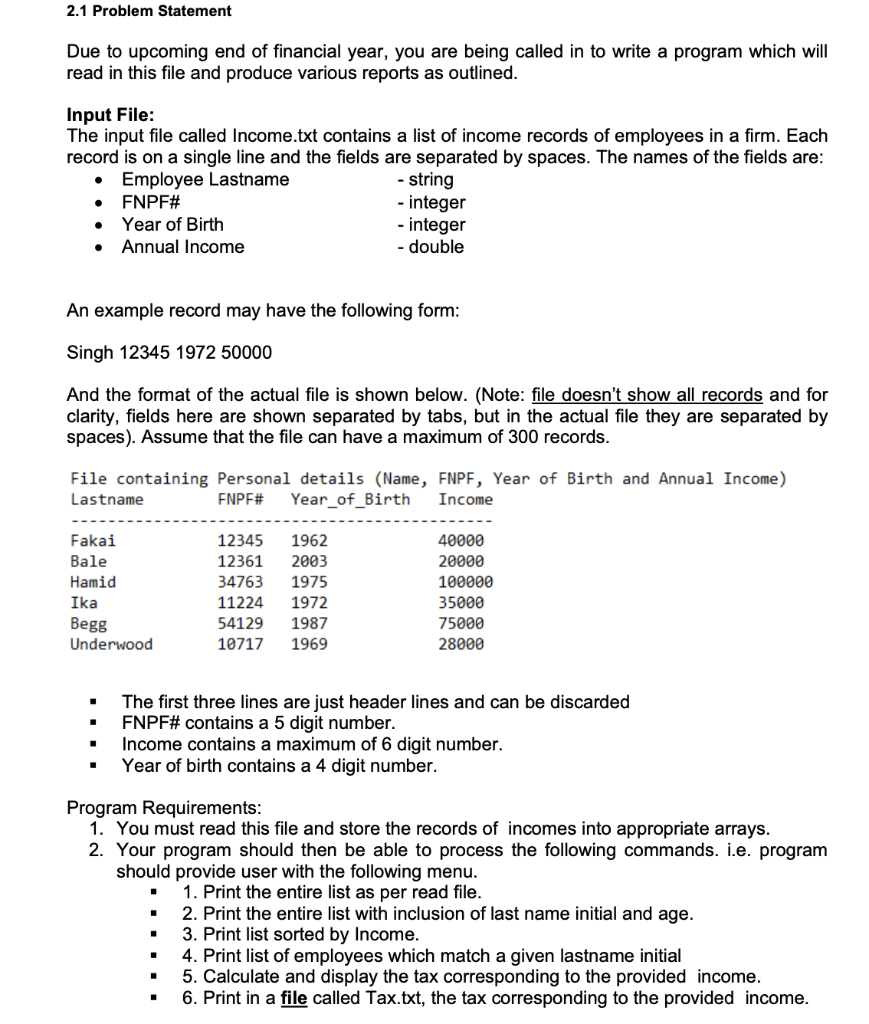 Solved 2.1 Problem Statement Due to upcoming end of | Chegg.com