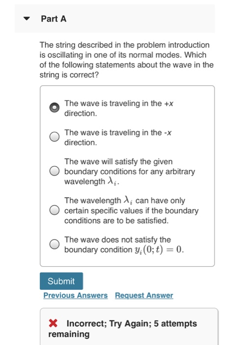 Solved Part A The string described in the problem | Chegg.com