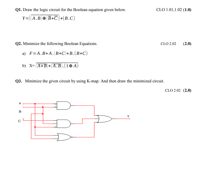 Solved Q1. Draw the logic circuit for the Boolean equation | Chegg.com