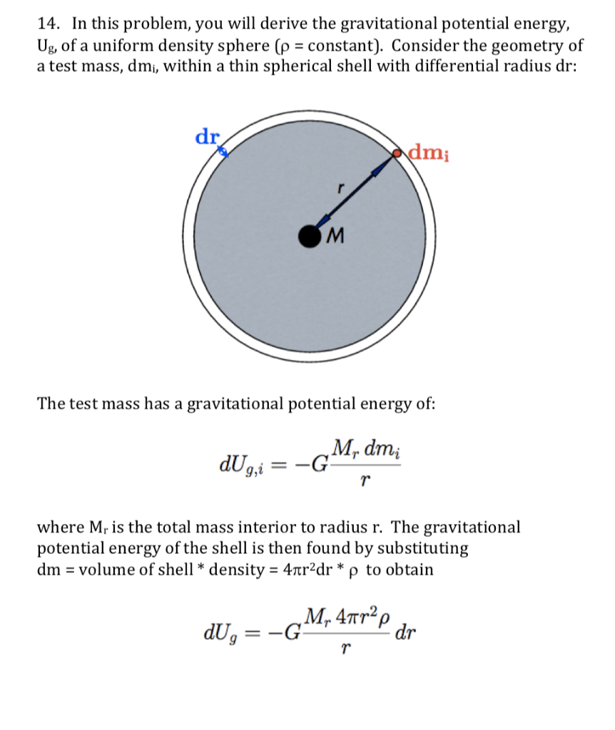 Solved: 14. In This Problem, You Will Derive The Gravitati... | Chegg.com