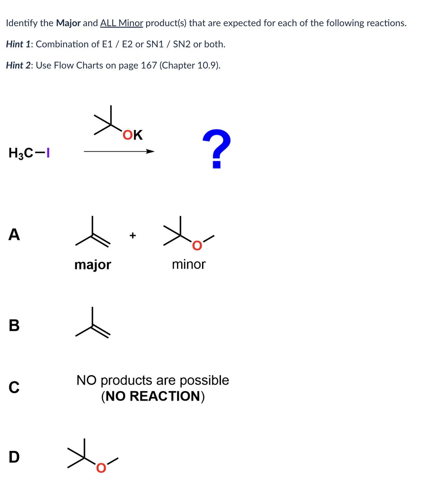 Solved Identify the Major and ALL Minor product(s) that are | Chegg.com