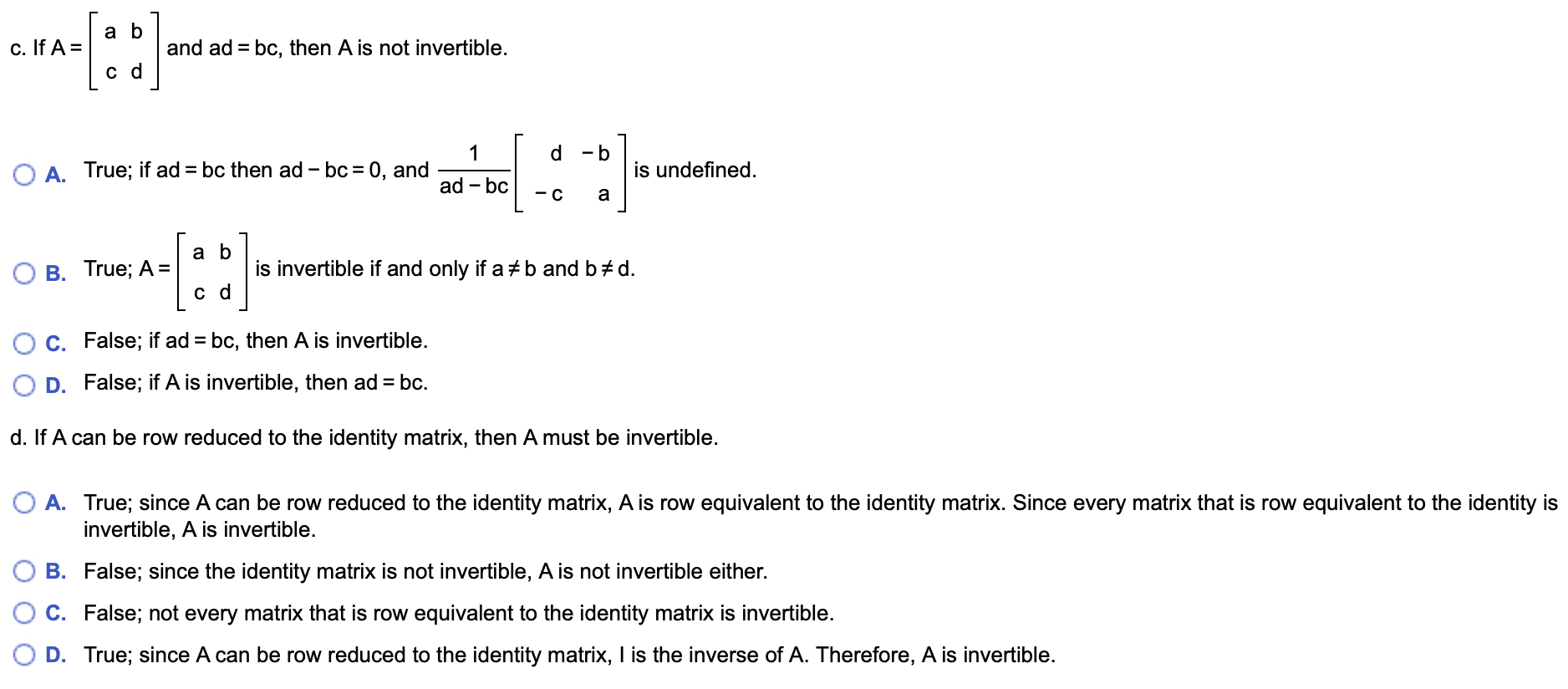 Solved a. A product of invertible nxn matrices is | Chegg.com