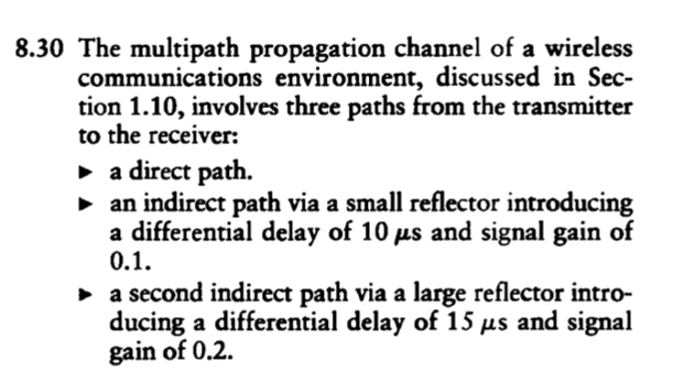 Solved 8.30 ﻿The multipath propagation channel of a wireless | Chegg.com