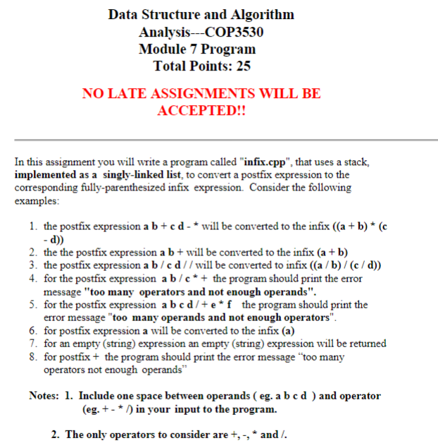 Solved Data Structure and Algorithm Analysis---COP3530 | Chegg.com
