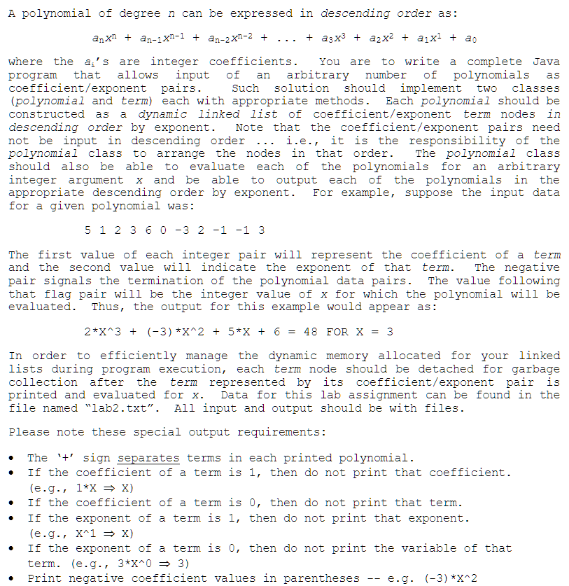 Solved A polynomial ot degree n can be expressed in | Chegg.com