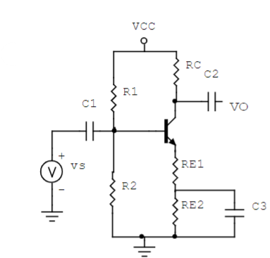 Solved Design the amplifier in the Figure (find RE1, RE2, | Chegg.com