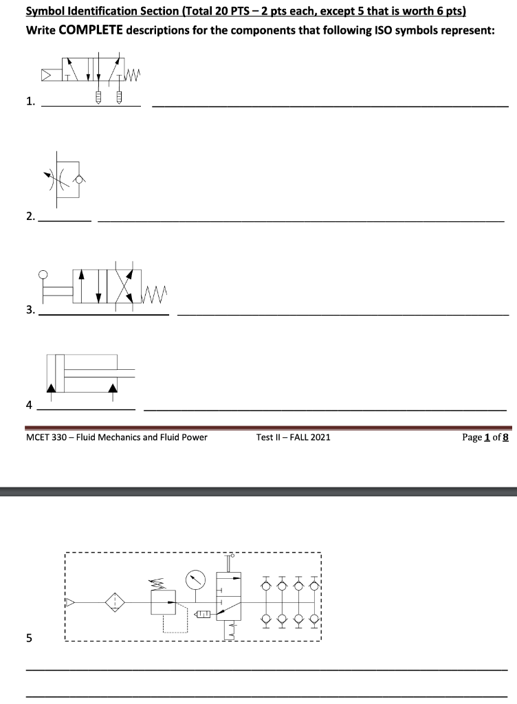 Solved Symbol Identification Section (Total 20 PTS - 2 pts | Chegg.com