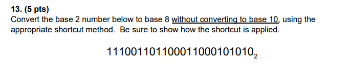 11. (10 pts) Convert 241537 to base 10 . Show all | Chegg.com