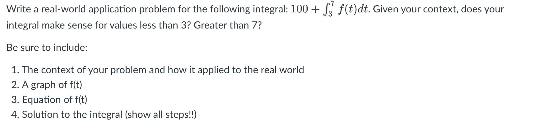 Solved Write a real-world application problem for the | Chegg.com