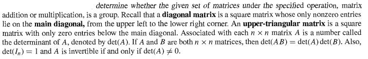 Solved determine whether the given set of matrices under the | Chegg.com
