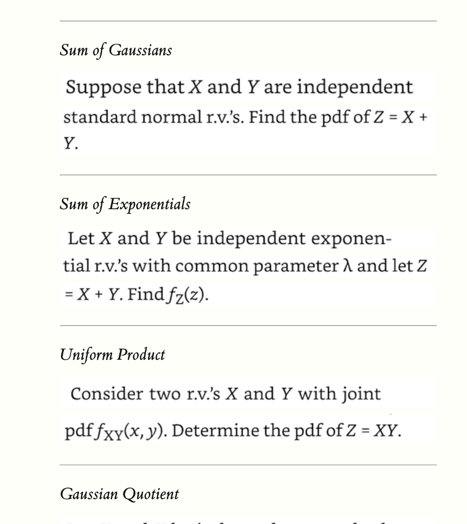 Solved Sum of Gaussians Suppose that X and Y are independent | Chegg.com