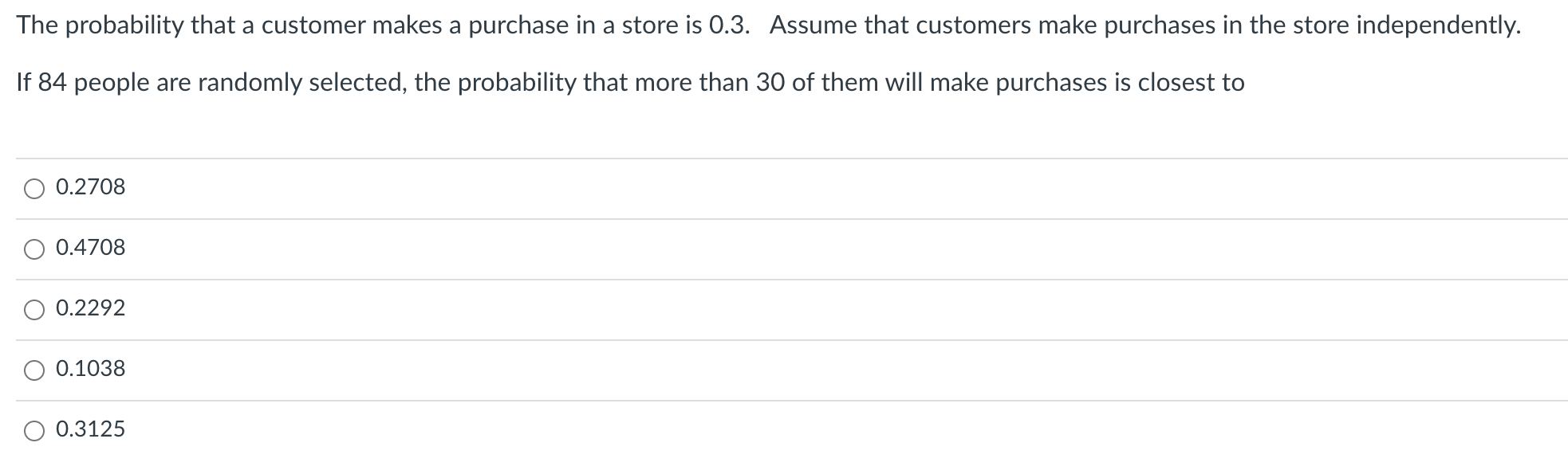 Solved The probability that a customer makes a purchase in a | Chegg.com