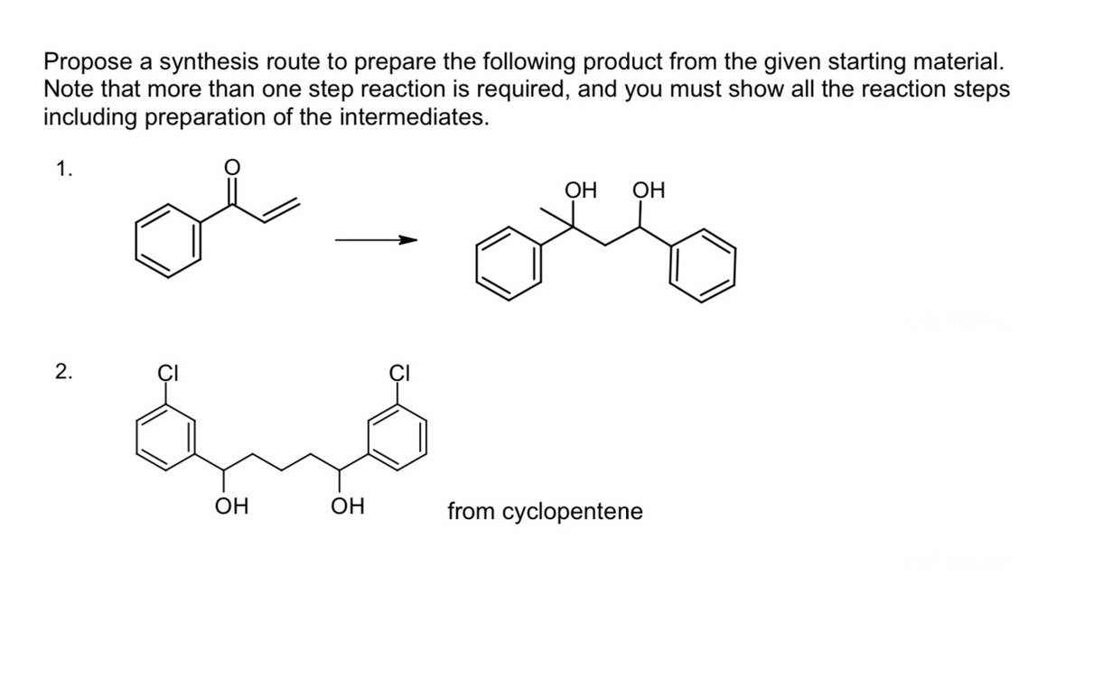 Propose a synthesis route to prepare the following | Chegg.com