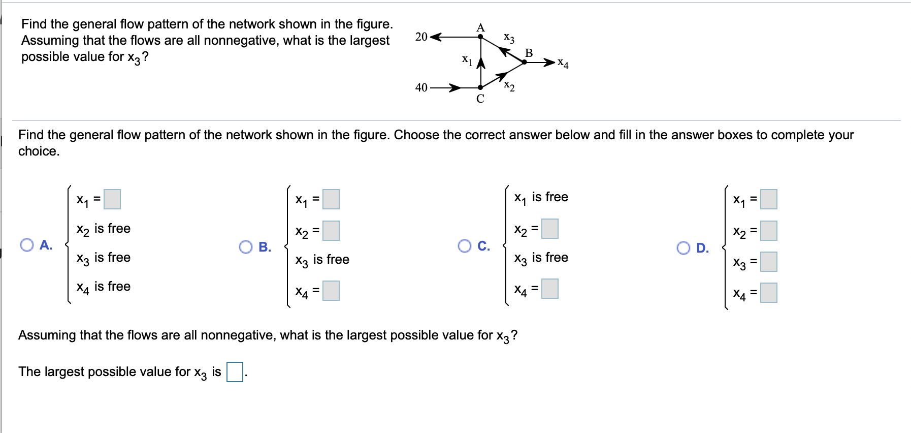 Solved A 206 Find the general flow pattern of the network | Chegg.com