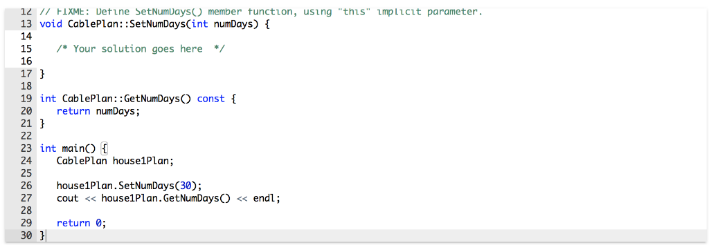 Solved Define the missing member function. Use "this to | Chegg.com