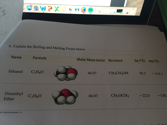 Solved Explain the Boiling and Melting Points below | Chegg.com