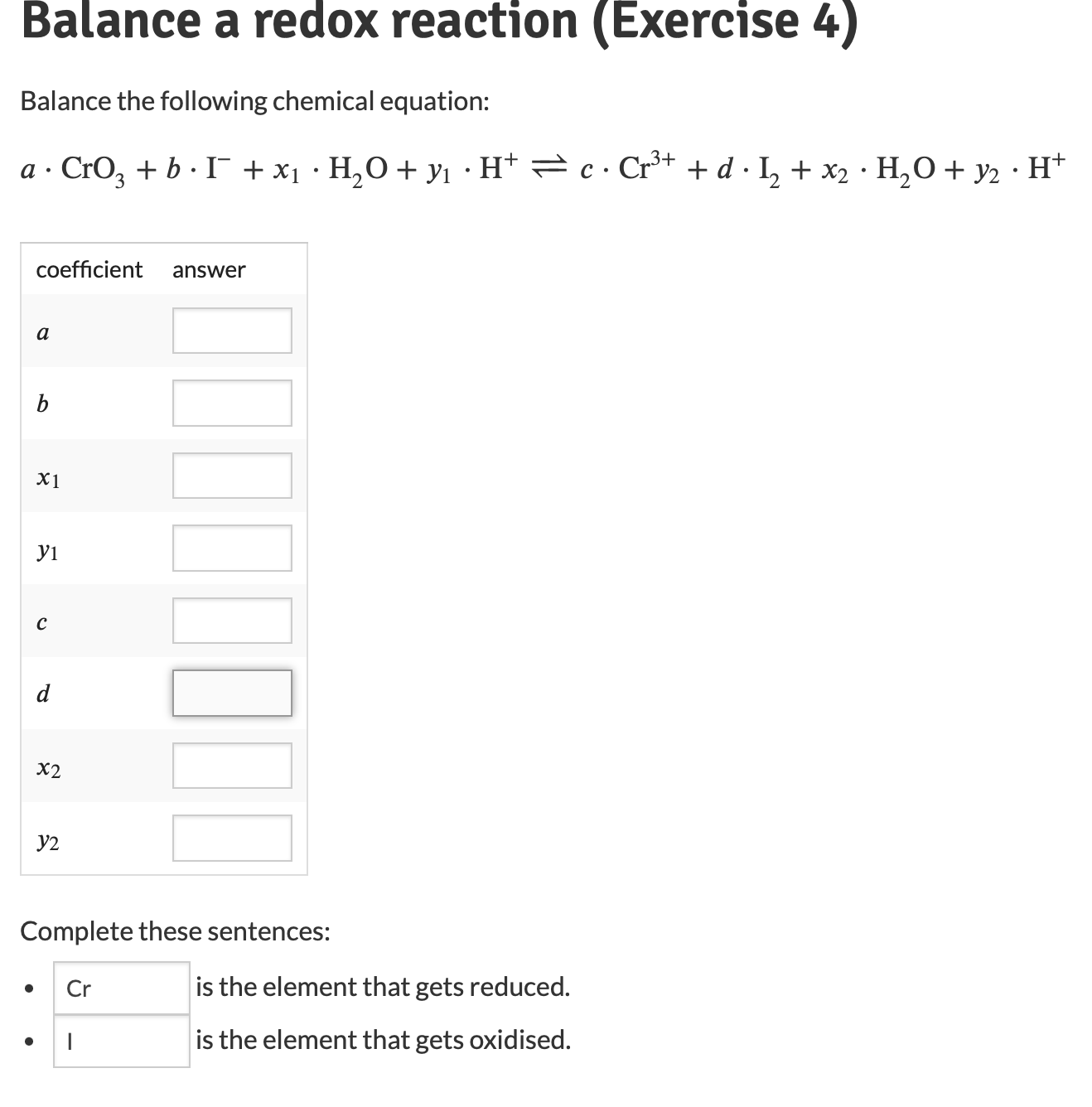 Solved Balance the following chemical equation: \\[ a \\cdot | Chegg.com