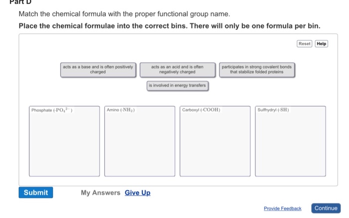 Solved Match the chemical formula with the proper functional | Chegg.com