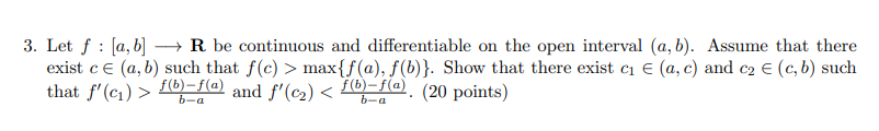 3. Let f:[a,b] R be continuous and differentiable on | Chegg.com