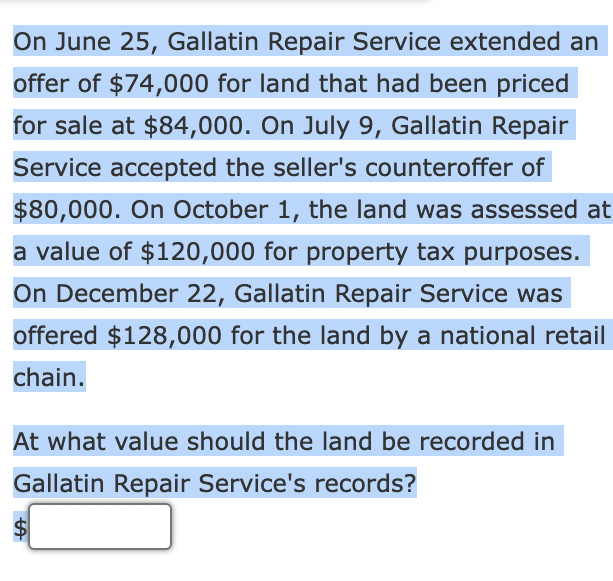 Solved On June 25, Gallatin Repair Service extended an offer | Chegg.com