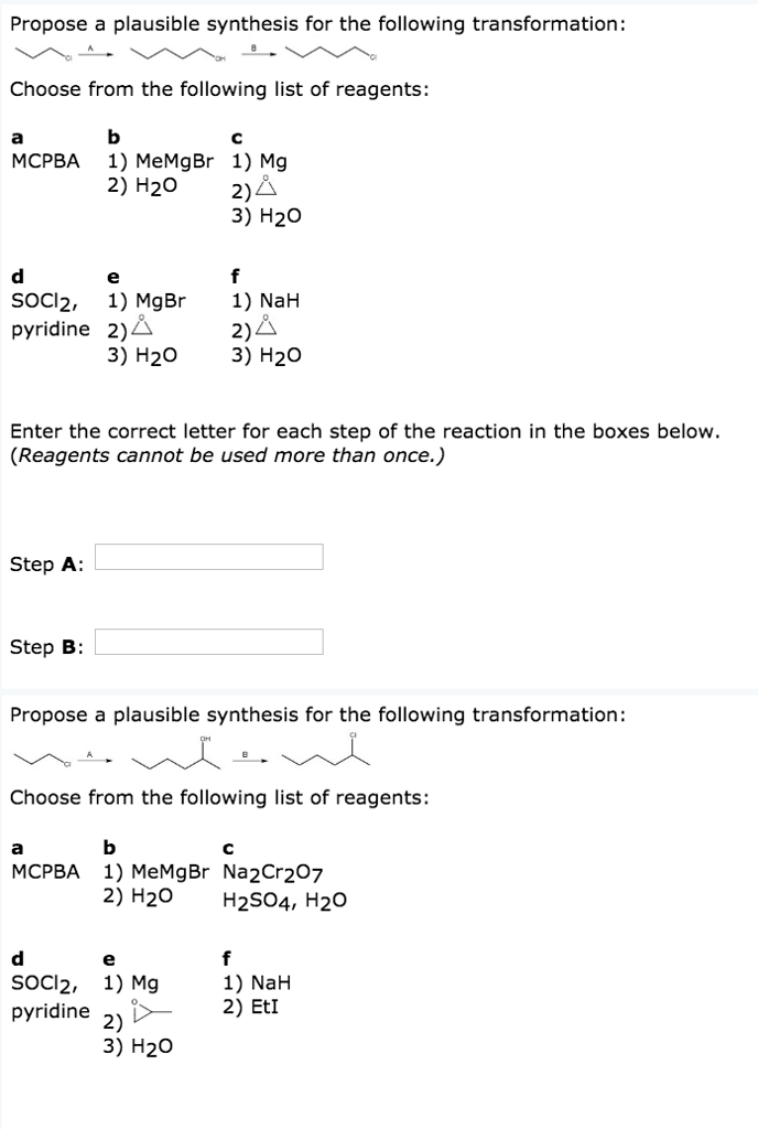Solved Question 5 Propose a plausible synthesis for the | Chegg.com