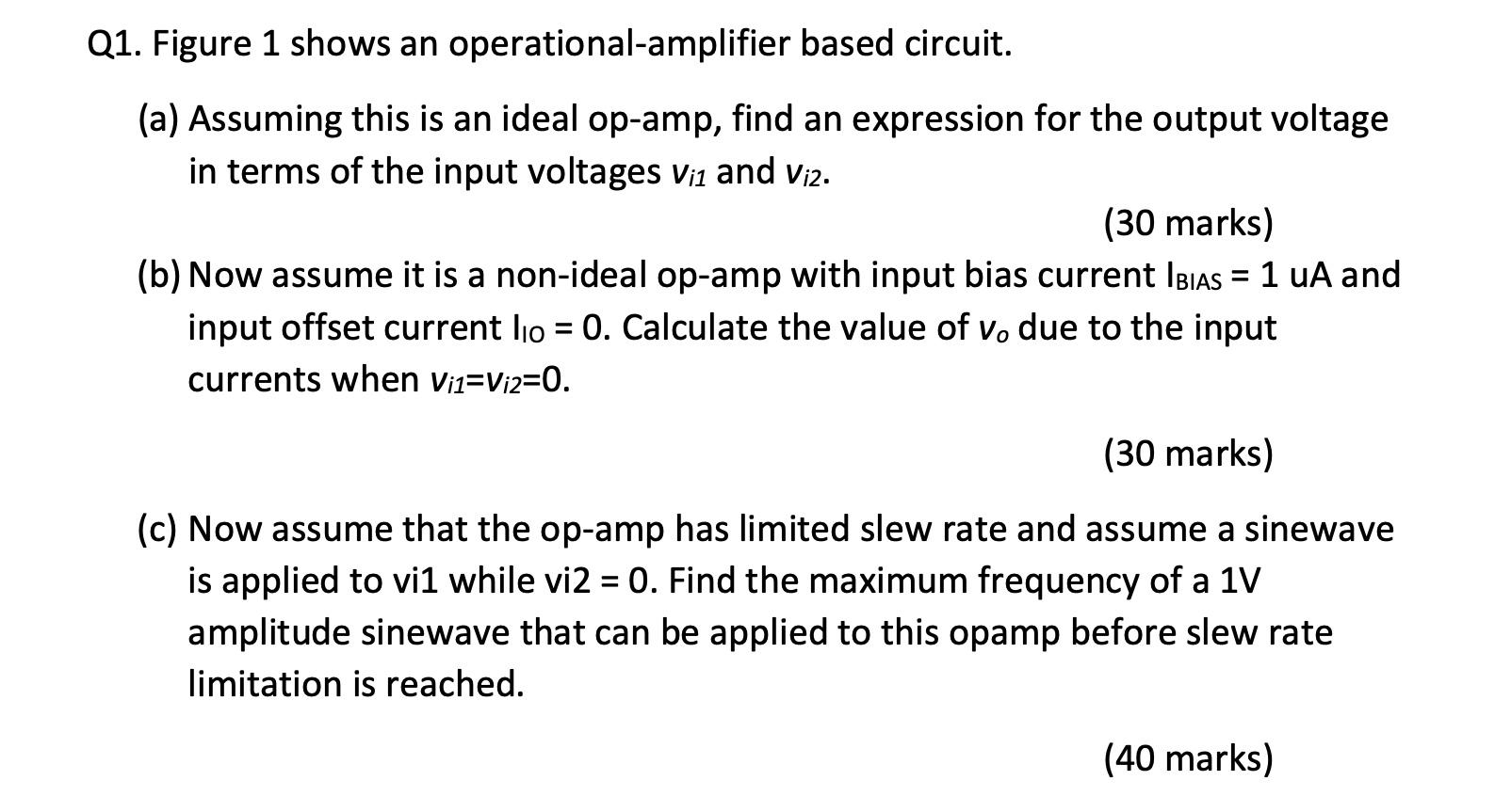 Q1. Figure 1 shows an operational-amplifier based | Chegg.com