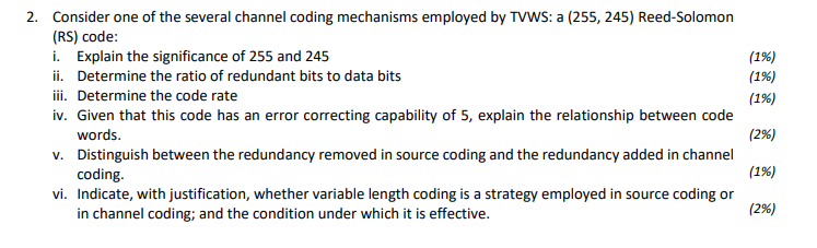 (1%) (1%) (1%) 2. Consider one of the several channel | Chegg.com