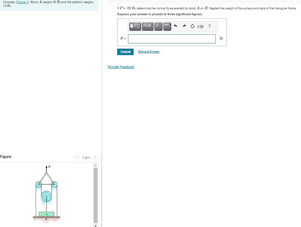Solved Consider Block A weighs 50lb and the platform weighs | Chegg.com