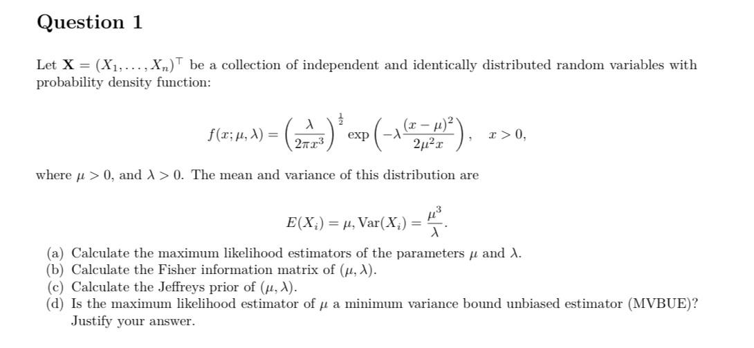 Solved Let X=(X1,…,Xn)⊤ be a collection of independent and | Chegg.com