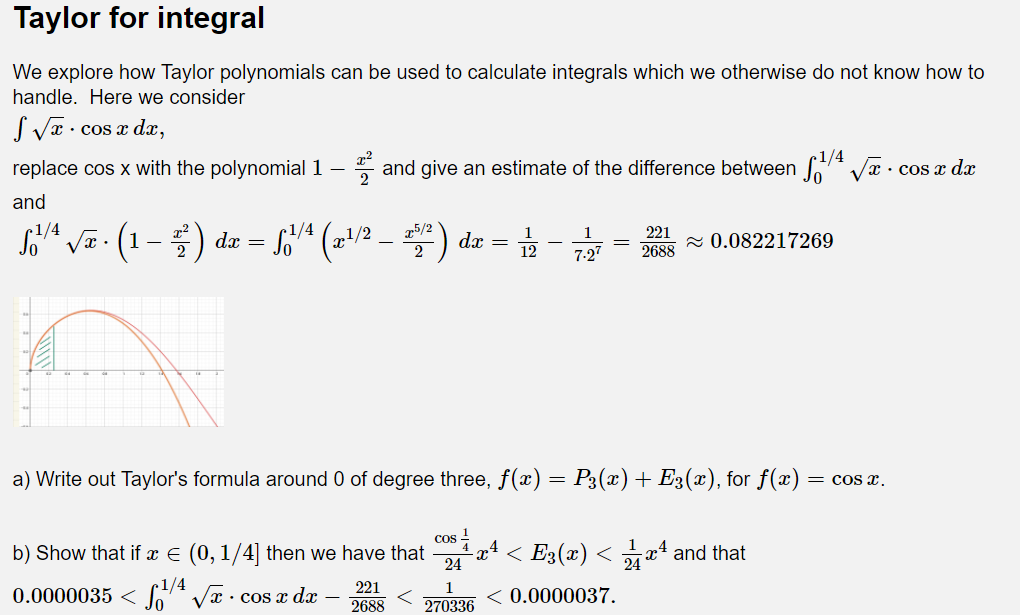 Solved Taylor for integral We explore how Taylor polynomials | Chegg.com