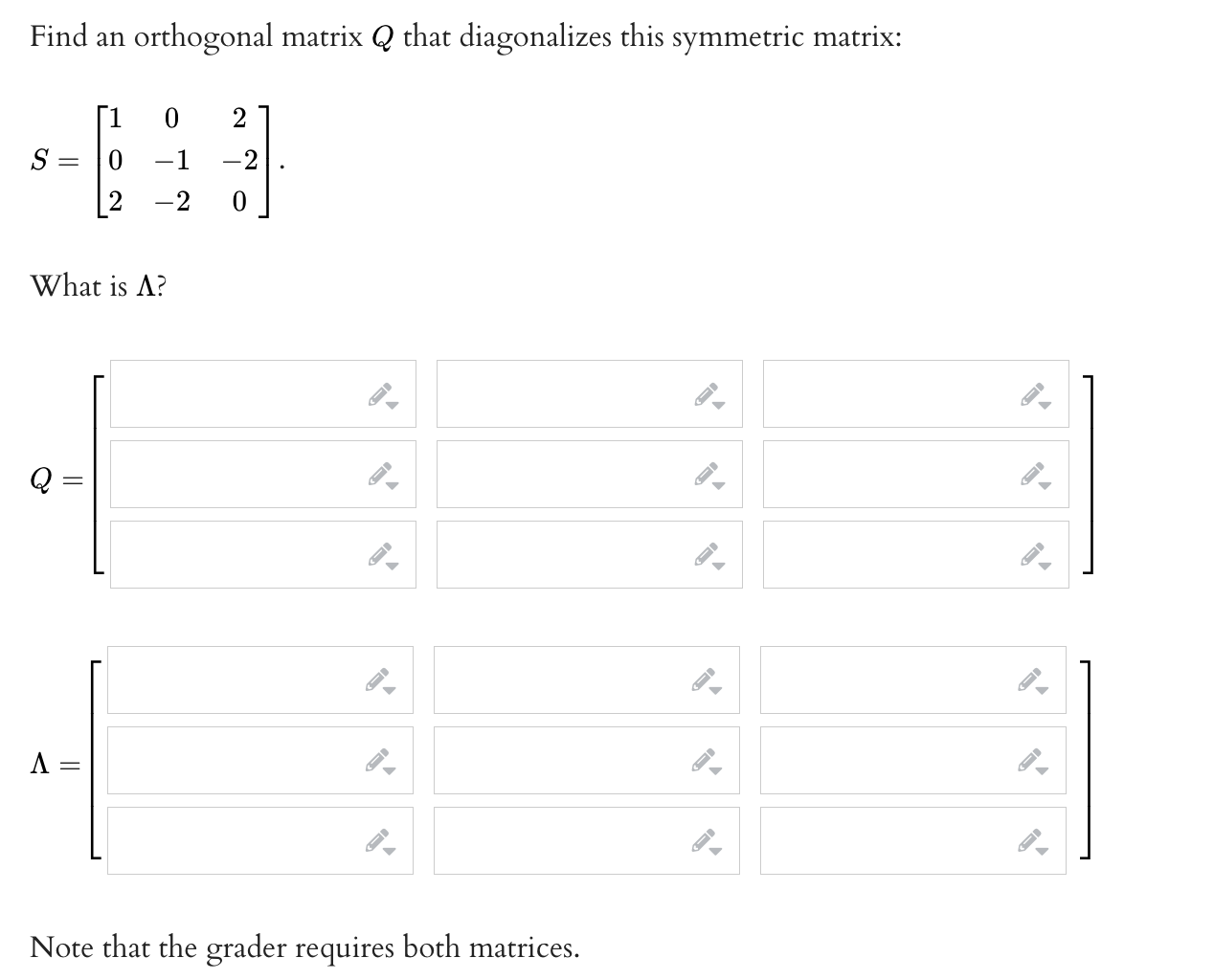 Solved Find an orthogonal matrix Q that diagonalizes this | Chegg.com