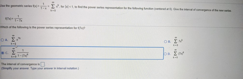 Solved Wse the geometric series fix) = 1** - & x*, for lxl