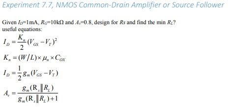 Solved NMOS Source Follower *Please use any simulation or | Chegg.com