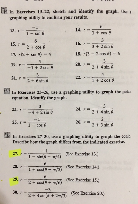 Solved In Exercises 13-22, sketch and identify the graph. | Chegg.com