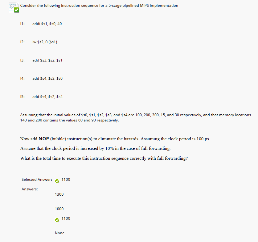 Solved Consider the following instruction sequence for a | Chegg.com