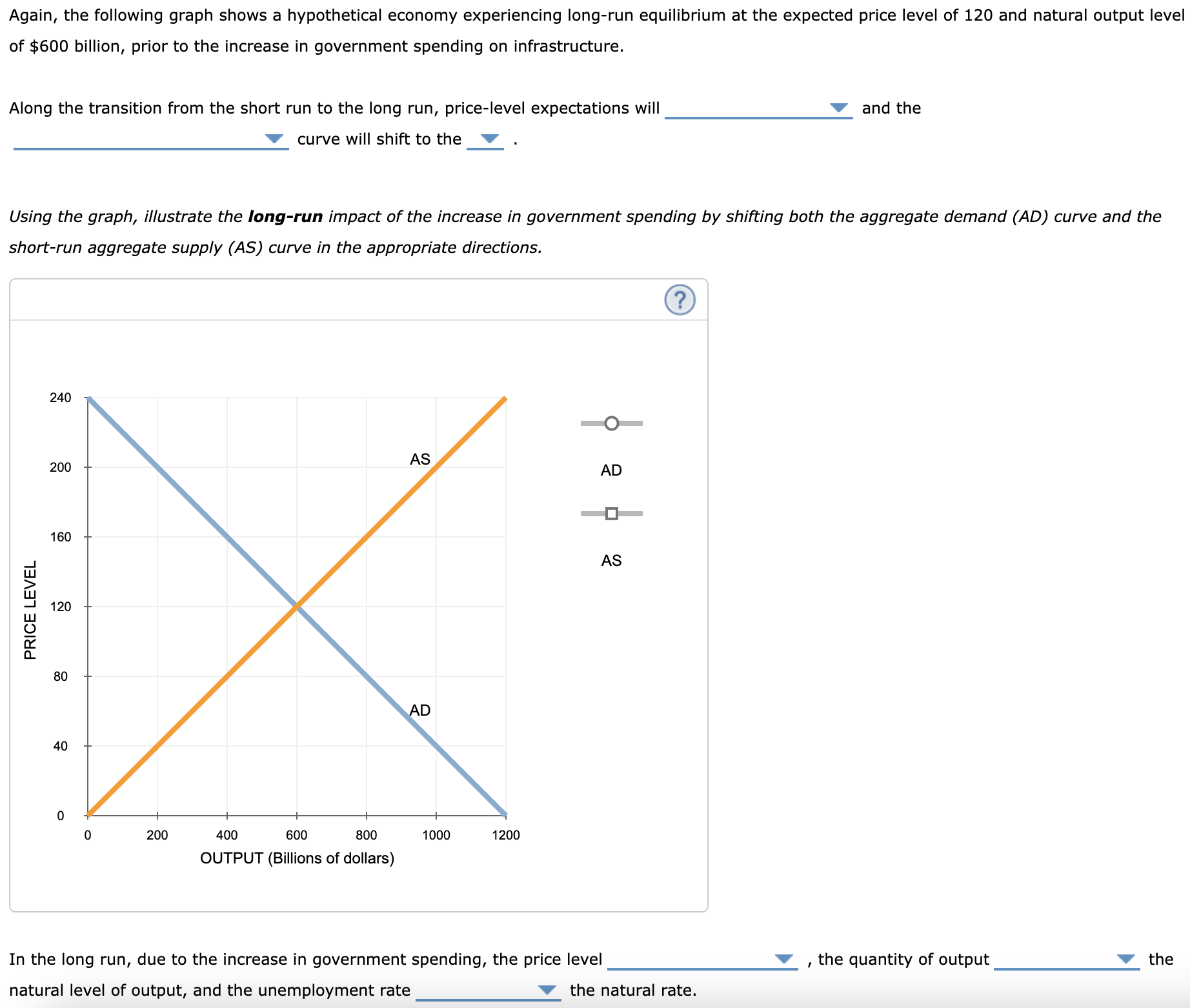 Solved The following graph shows a hypothetical economy in | Chegg.com