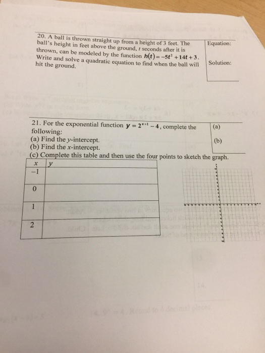 Solved 20. A ball is thrown straight up from a height of 3 | Chegg.com