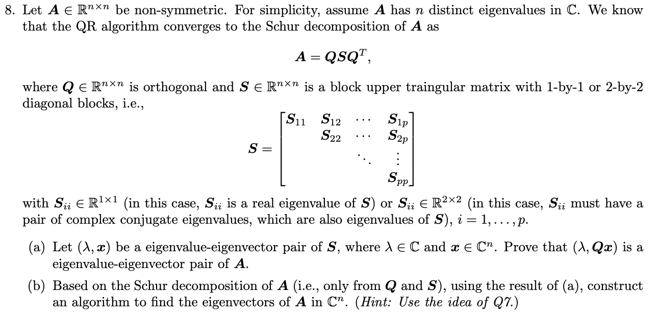 Solved Let A∈Rn×n be non-symmetric. For simplicity, assume A | Chegg.com