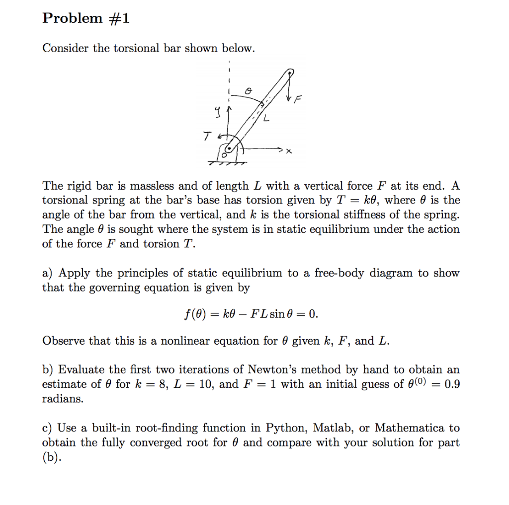 Solved a) Apply the principles of static equilibrium to a | Chegg.com