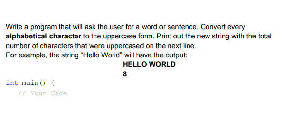 Solved Write a program that will ask the user for a word or | Chegg.com