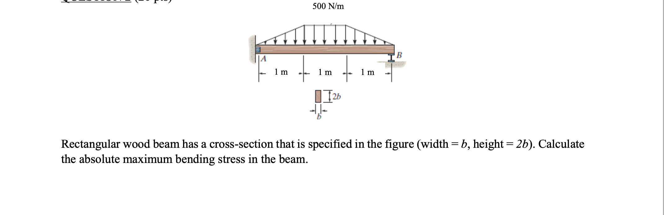 Solved Rectangular wood beam has a cross-section that is | Chegg.com