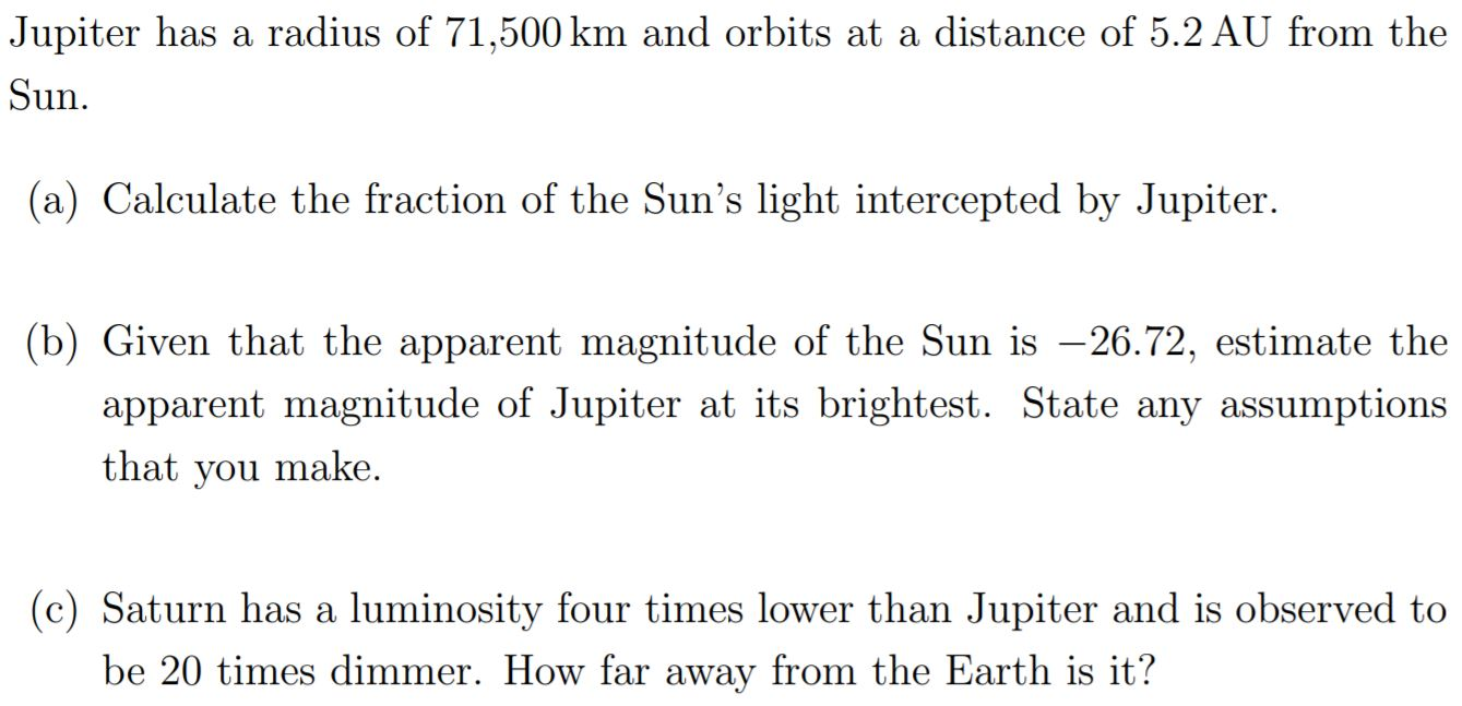 Solved Jupiter has a radius of 71,500 km and orbits at a | Chegg.com