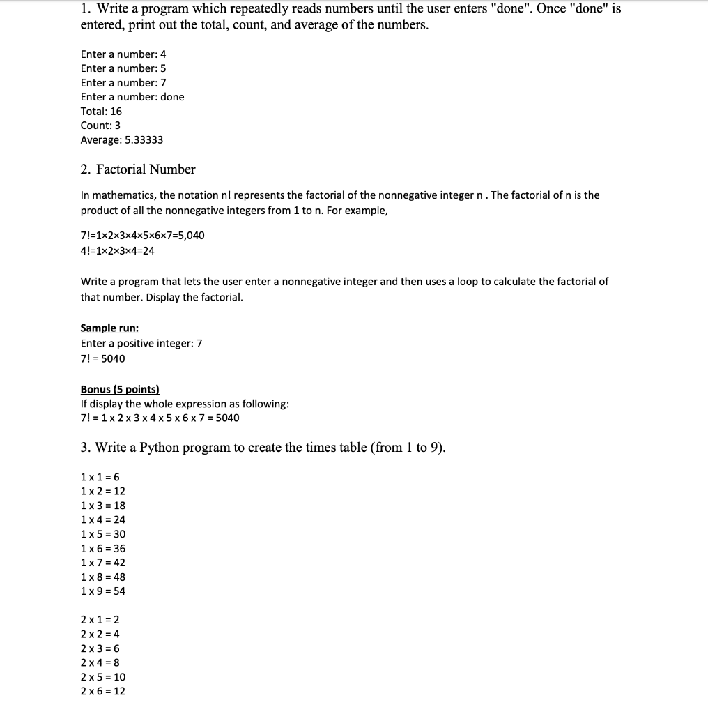 Solved 1 Write A Program Which Repeatedly Reads Numbers