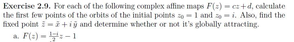 Solved Exercise 2.9. For each of the following complex | Chegg.com