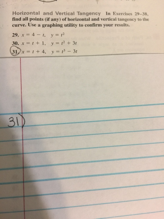 Solved Horizontal and Vertical Tangency In Exercises 29-38, | Chegg.com
