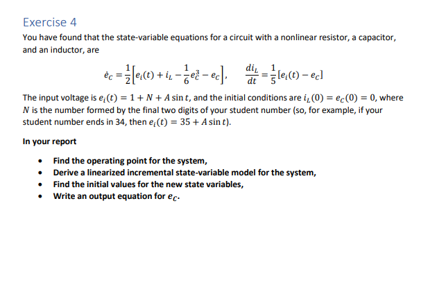 Solved You have found that the state-variable equations for | Chegg.com