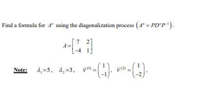 Solved Find a formula for A" using the diagonalization | Chegg.com