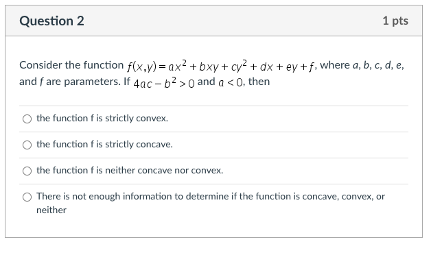 Solved Consider The Function F X Y Ax2 Bxy Cy2 Dx Ey F