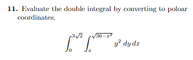 Solved Multivariable calculus. Evaluate the double integral | Chegg.com