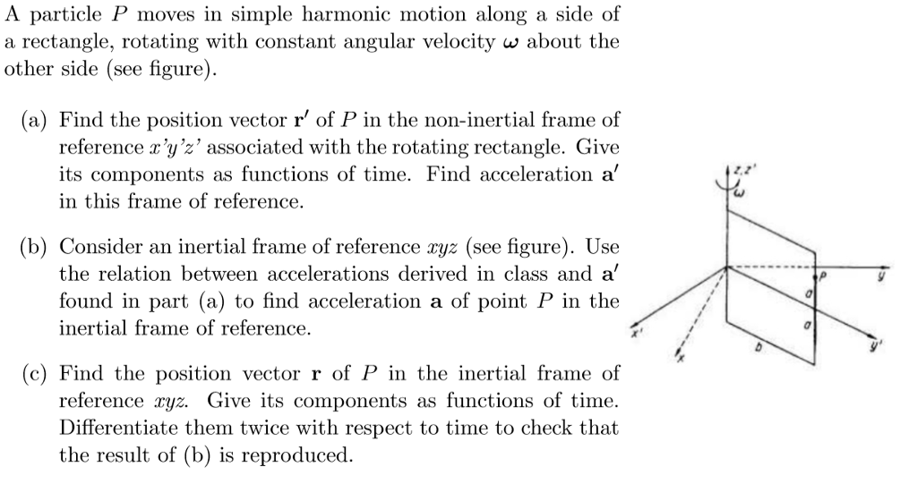 Solved A particle P moves in simple harmonic motion along a | Chegg.com